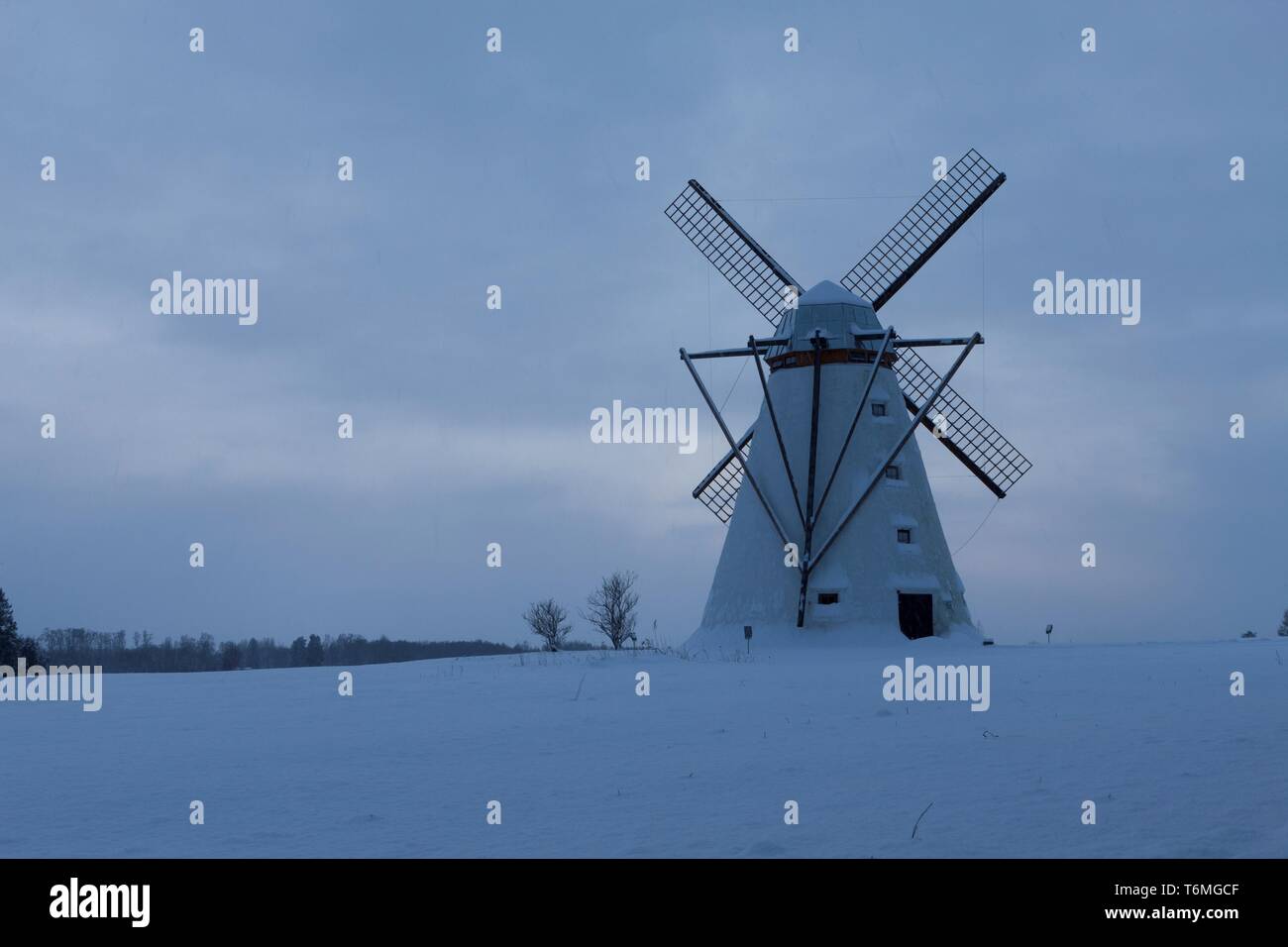 Windmill in Vihula manor Stock Photo - Alamy