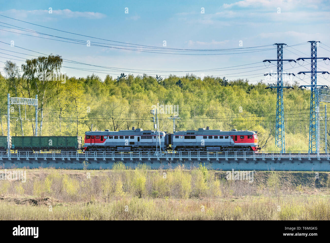 Long freight train Stock Photo - Alamy
