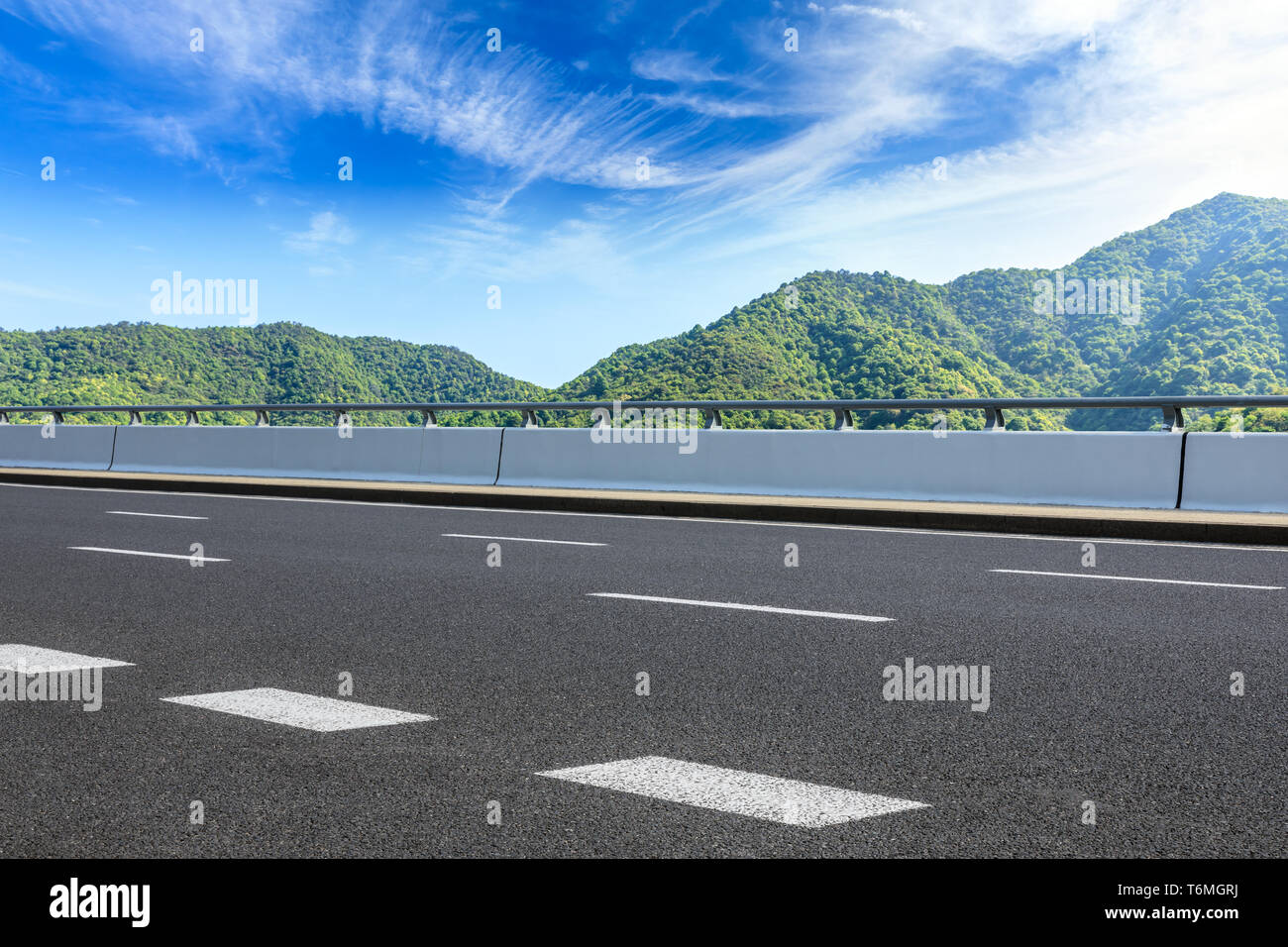 New highway road and beautiful mountain natural landscape Stock Photo ...