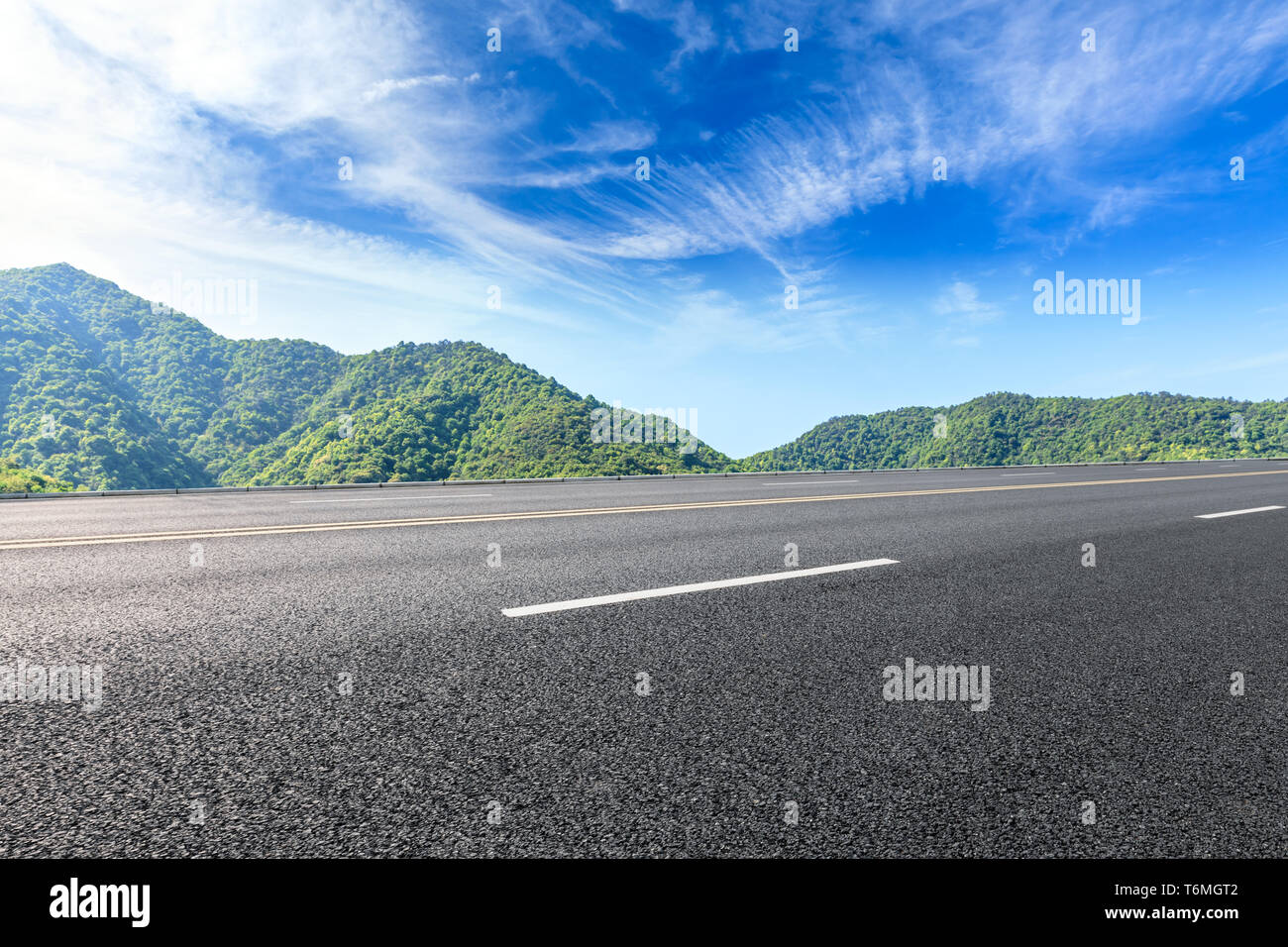 New highway road and beautiful mountain natural landscape Stock Photo ...