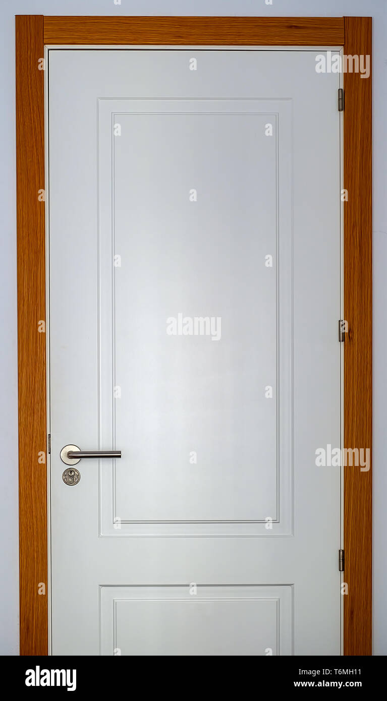 White wooden door Stock Photo - Alamy