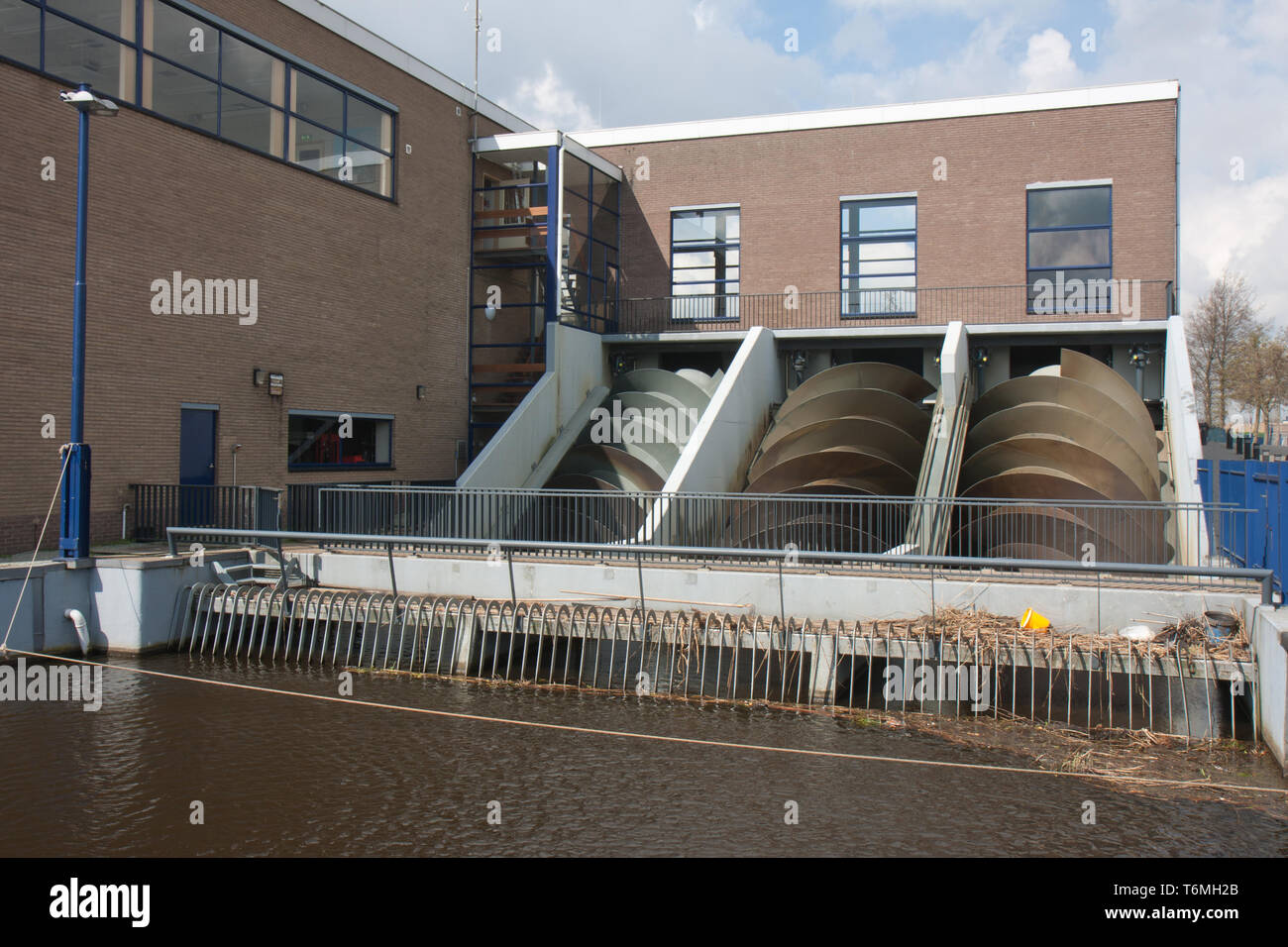 Pump house for watermanagement in the Netherlands Stock Photo - Alamy