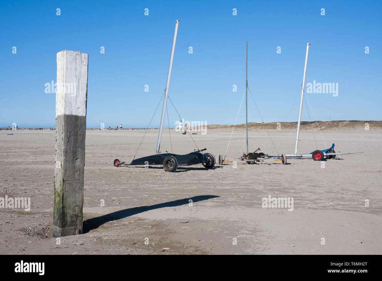 Sand sailing cars in the Netherlands at the beach Stock Photo - Alamy
