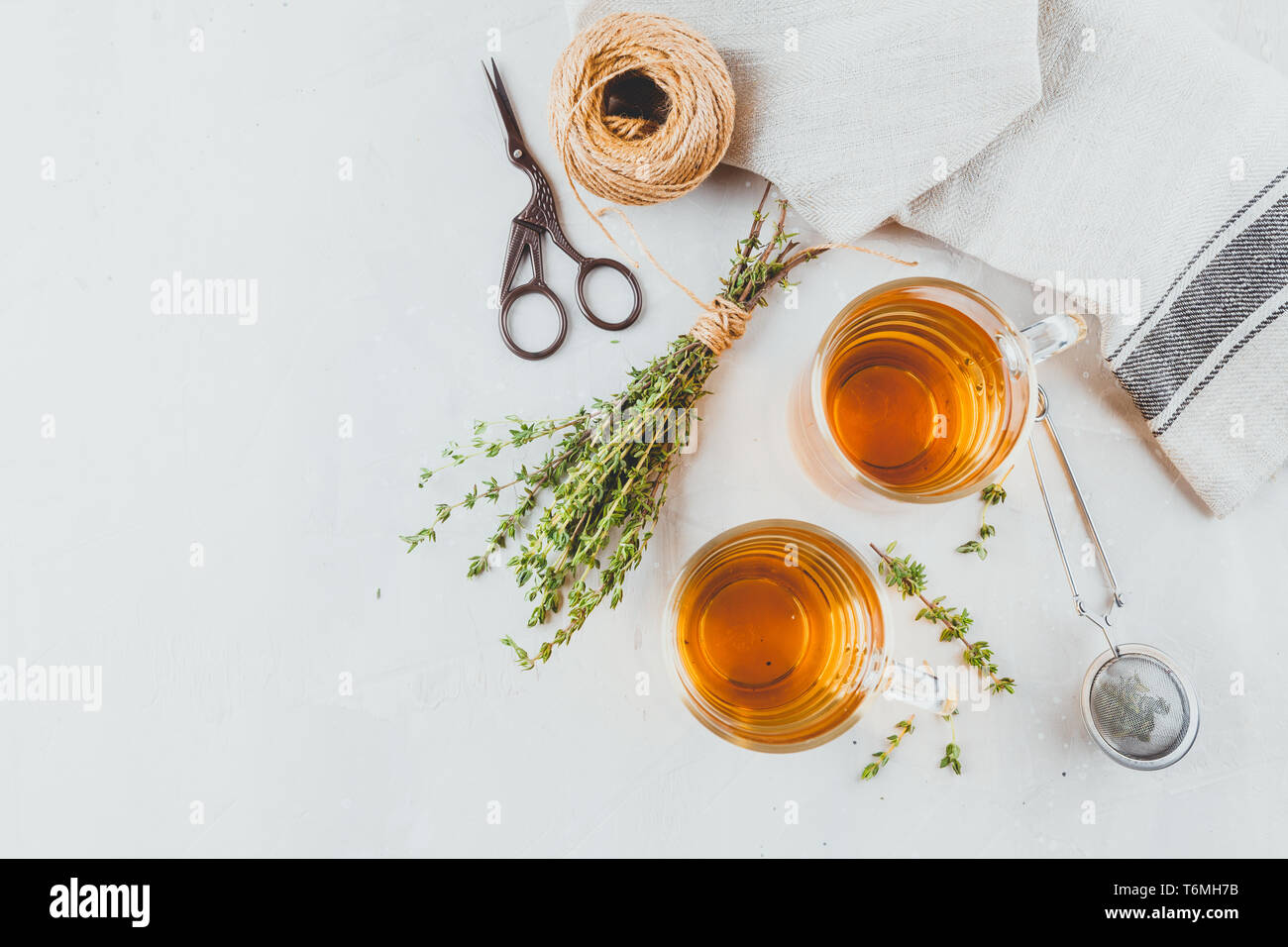 Thyme herbal tea Stock Photo - Alamy