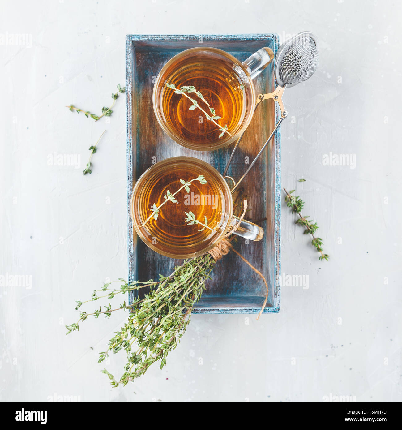 Thyme herbal tea Stock Photo - Alamy