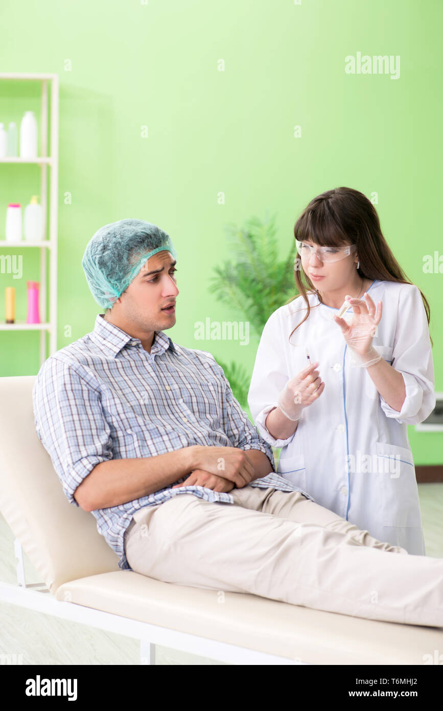 Plastic surgeon preparing for operation on man face Stock Photo - Alamy