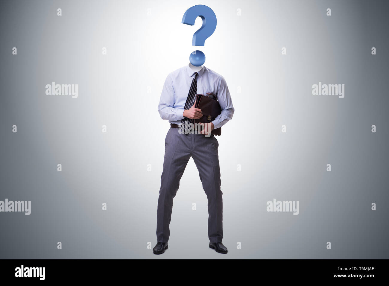 Worker with question mark instead of head hi-res stock photography and ...