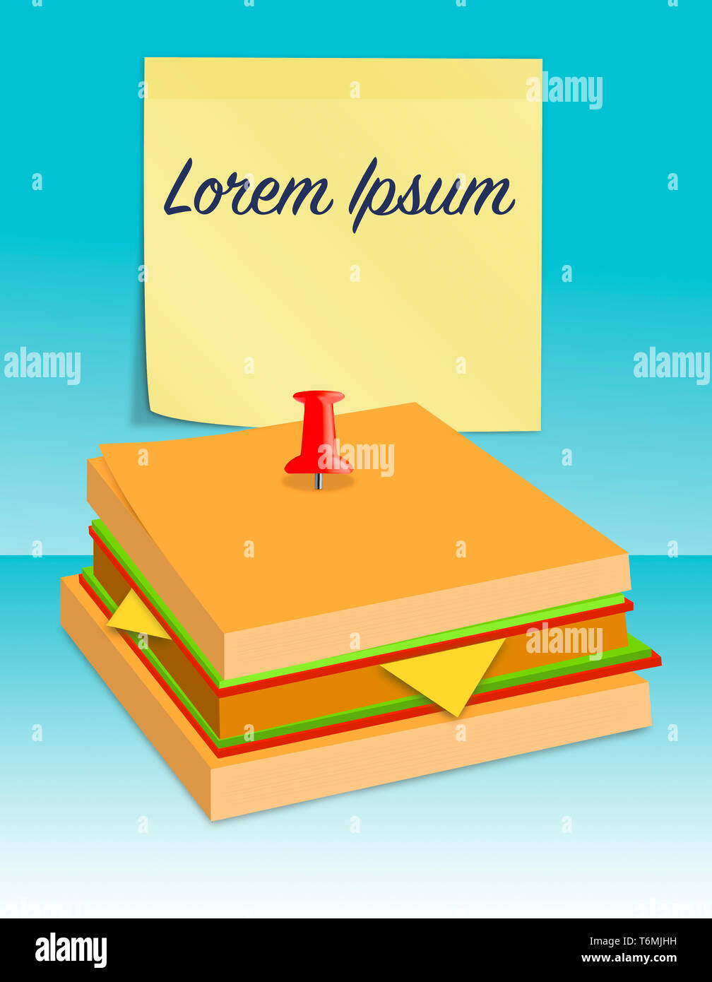 Stickie notes look like hamburger Stock Photo - Alamy