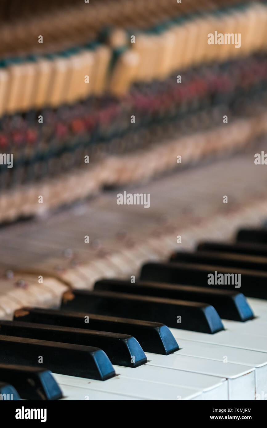 Piano keys close up perspective hi-res stock photography and images - Alamy