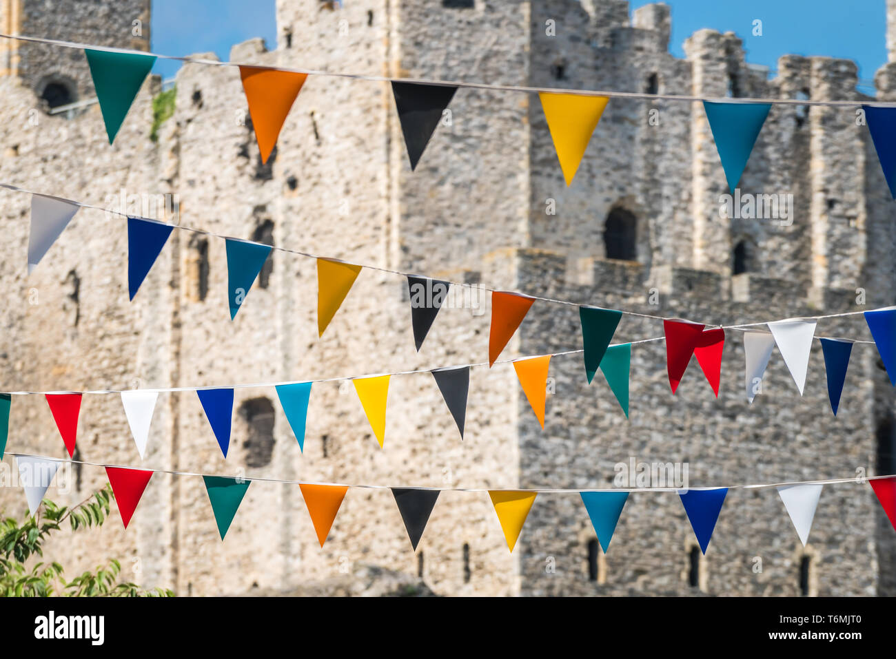 Triangular flags in wind hi-res stock photography and images - Alamy