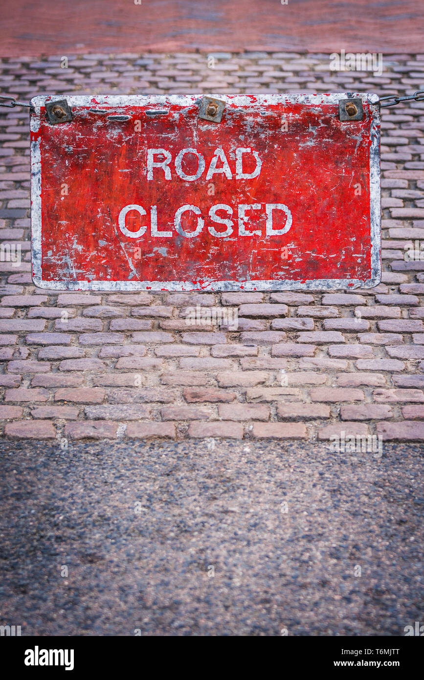 Road closed red sign on street Stock Photo - Alamy