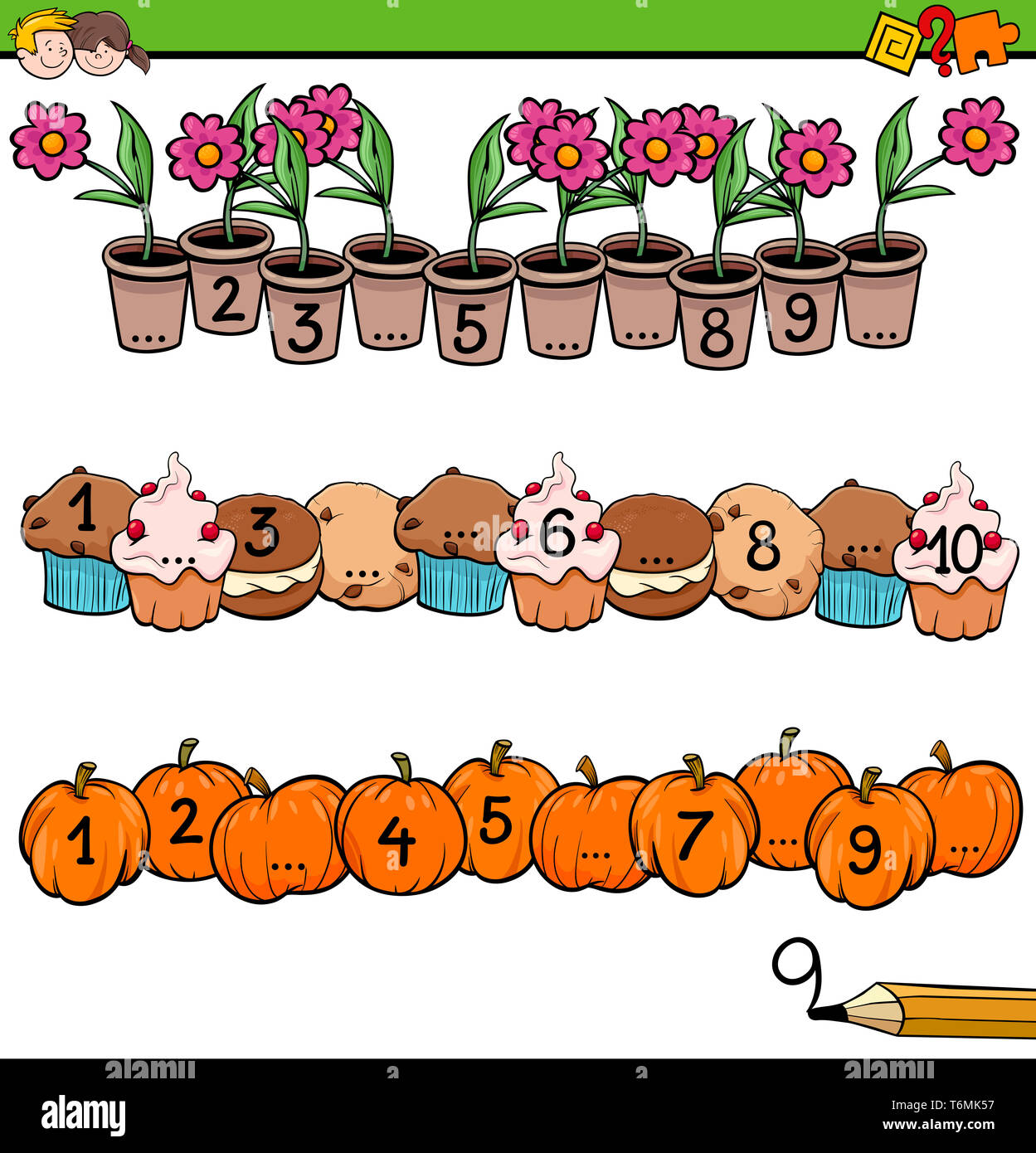 mathematical counting activity for preschool kids Stock Photo - Alamy