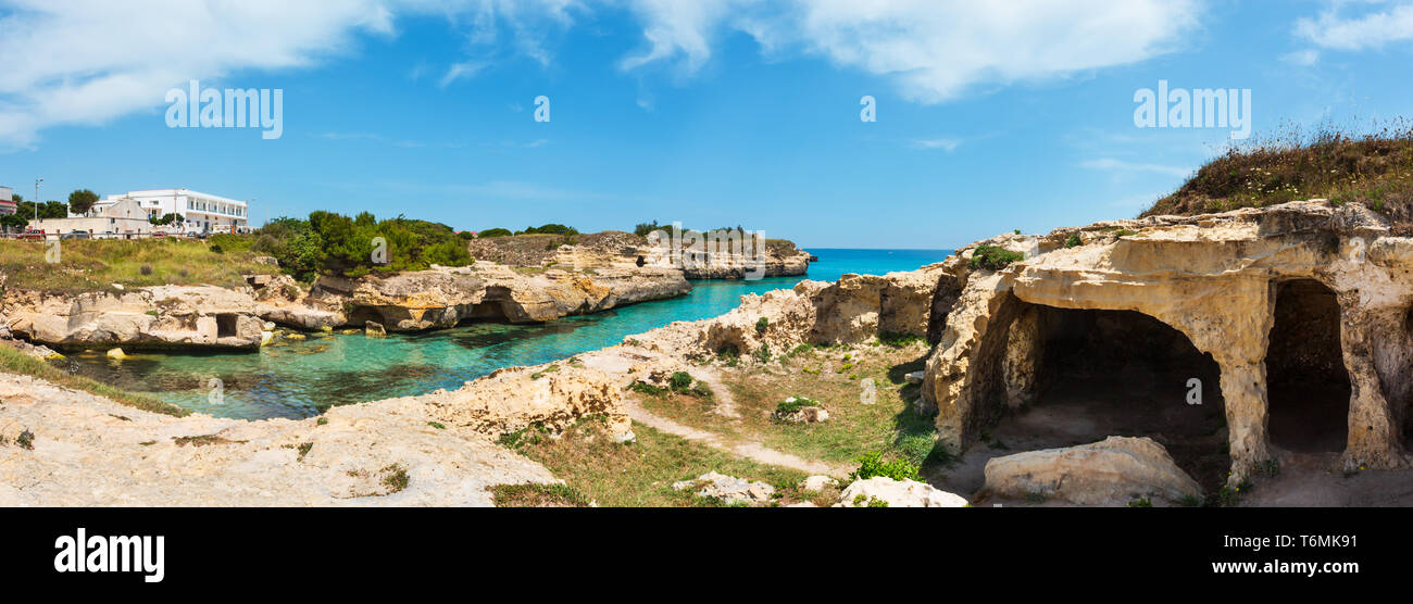 Sea coast Archaeological Area of Roca Vecchia, Italy Stock Photo - Alamy