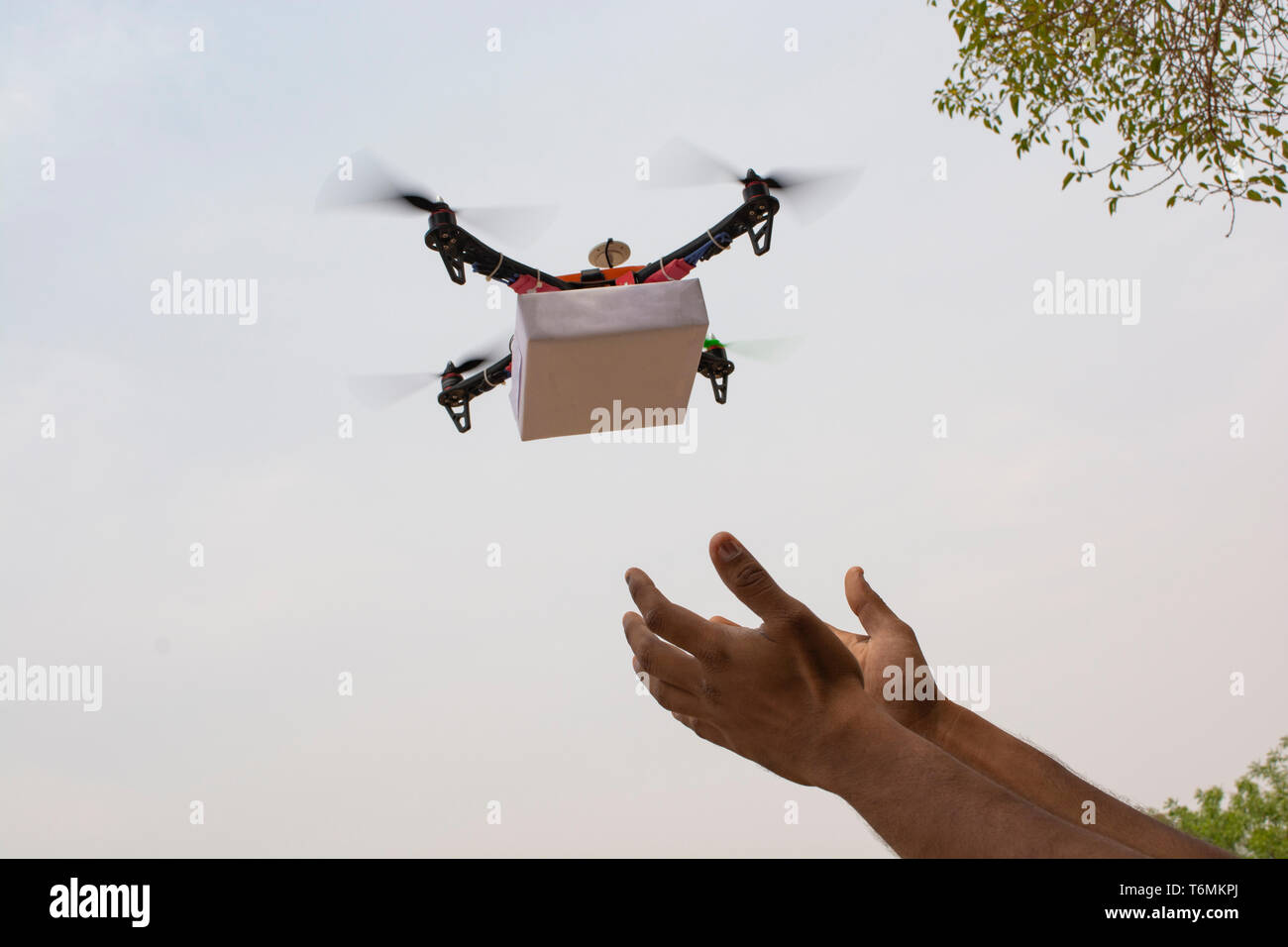 Delivery drone with package hi-res stock photography and images - Alamy