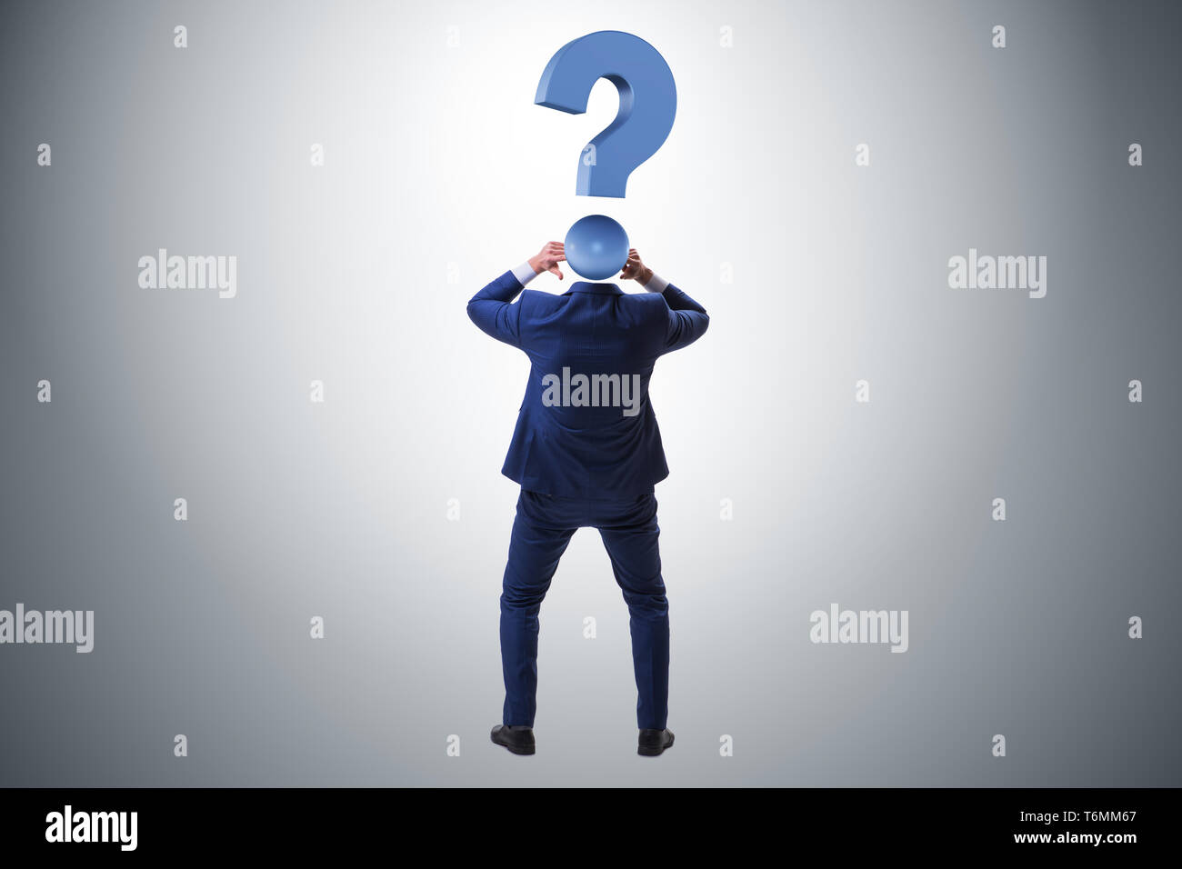 Worker with question mark instead of head hi-res stock photography and ...