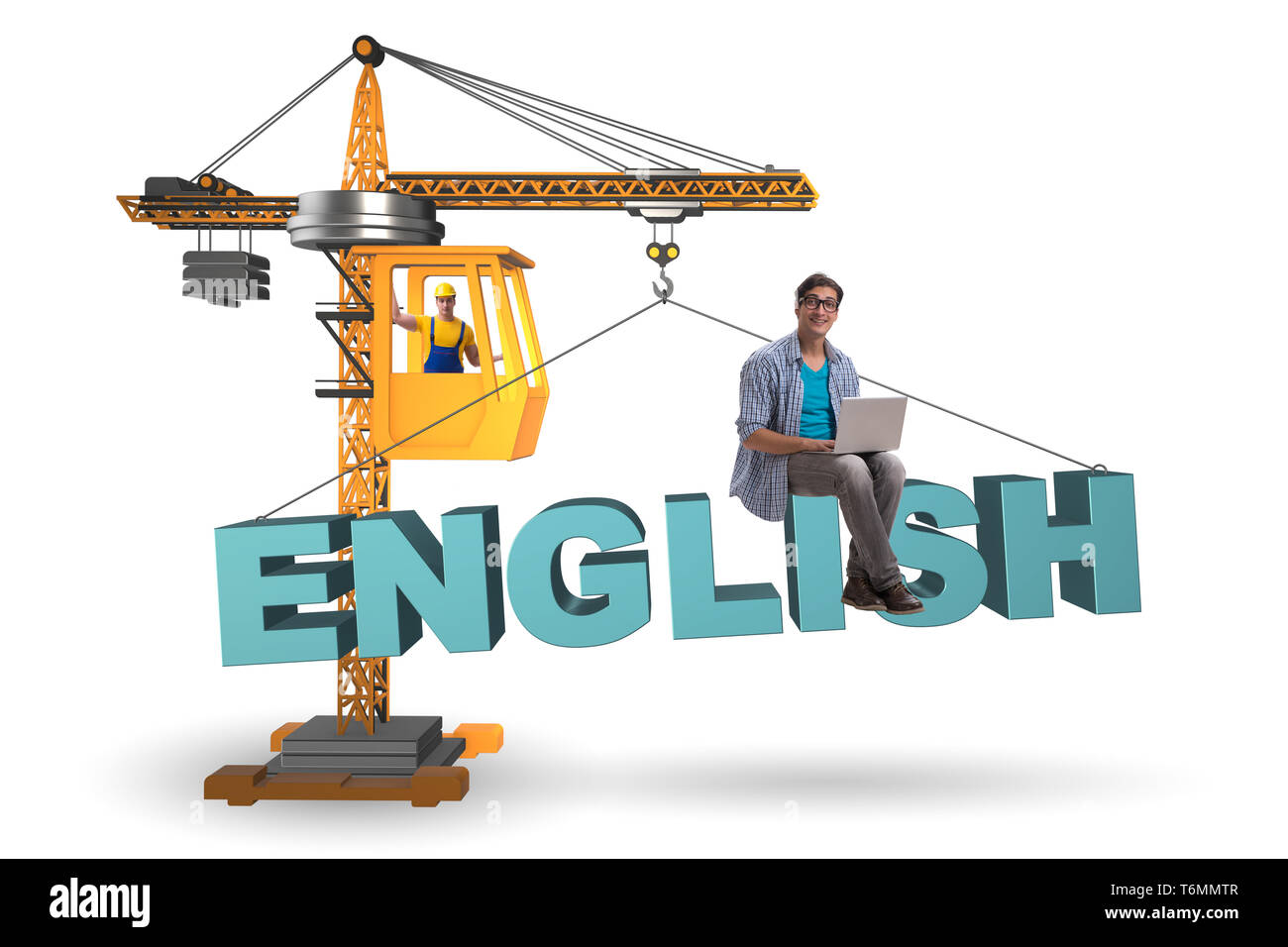 Happy man in library Cut Out Stock Images & Pictures - Alamy