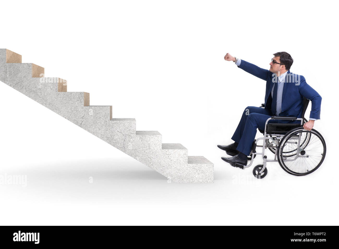 Wheelchair stairs inaccessible handicapped accessibility hi-res stock ...