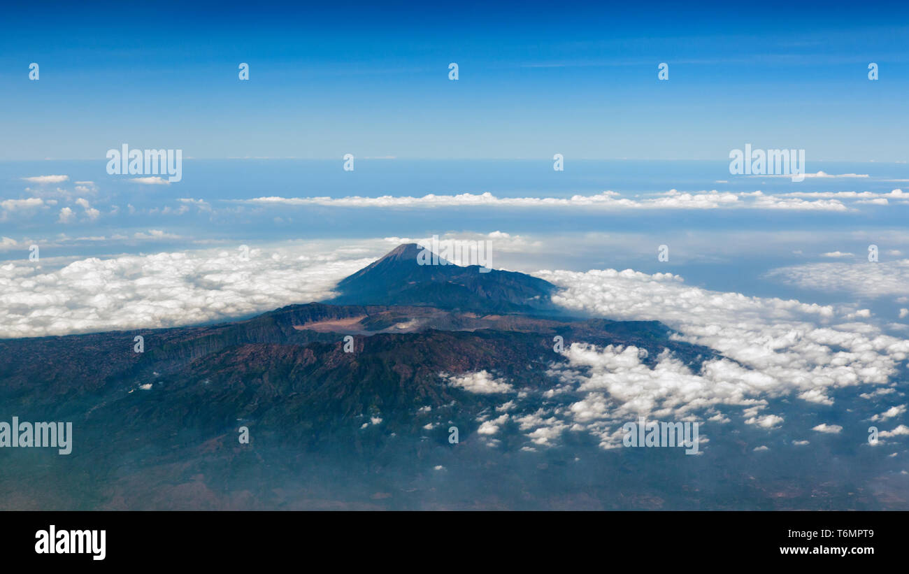 Aerial photo of Bromo Tengger Semeru National Park with highest peak of ...