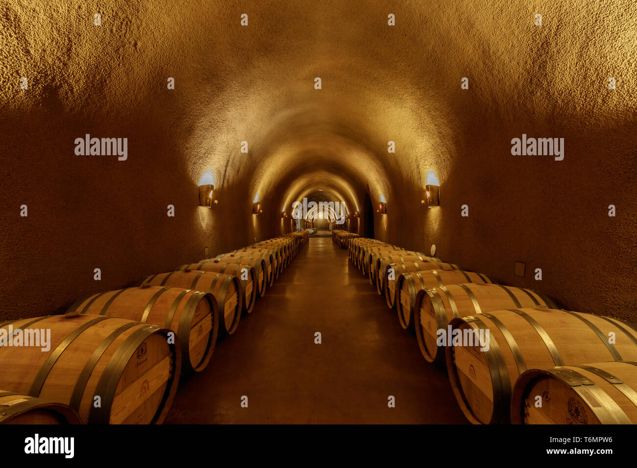 Napa, California - April 28, 2019: Underground Barrel Cave at Jarvis ...