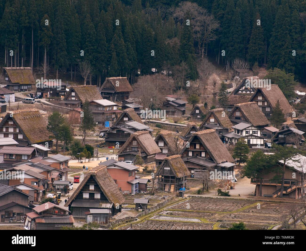 Landscape View of Shirakawago a UNESCO historical traditional Japanese ...