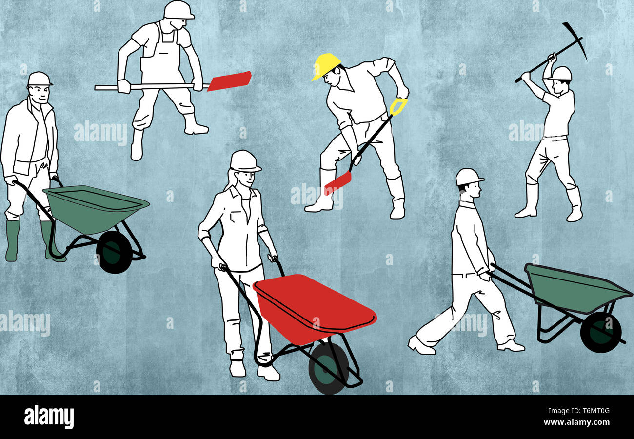 Construction workers wheelbarrow hi-res stock photography and images ...