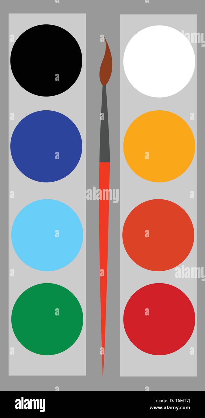 Paint palette brush vector hi-res stock photography and images - Alamy