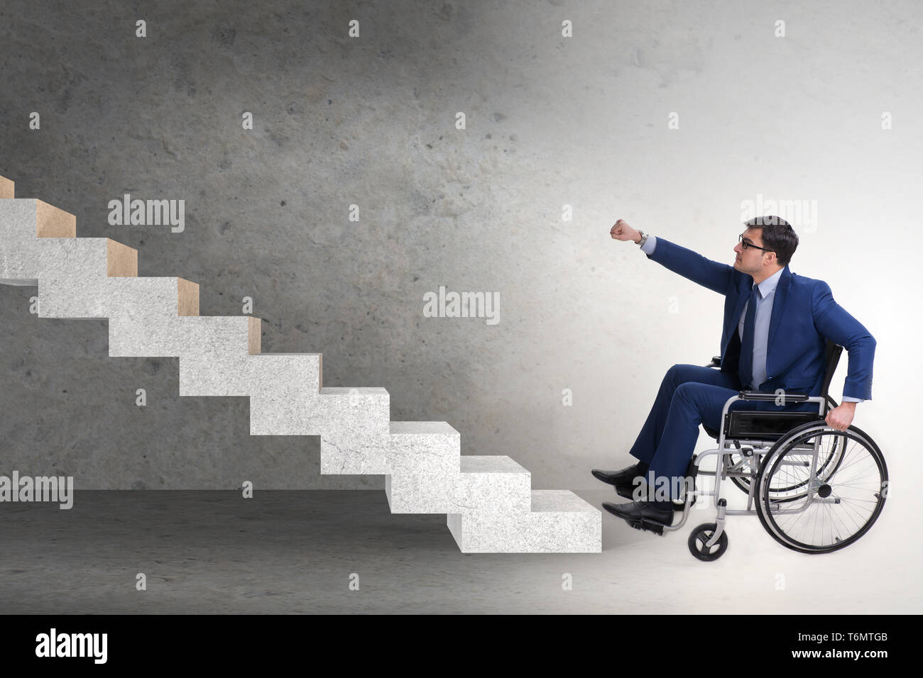 Wheelchair stairs inaccessible handicapped accessibility hi-res stock ...