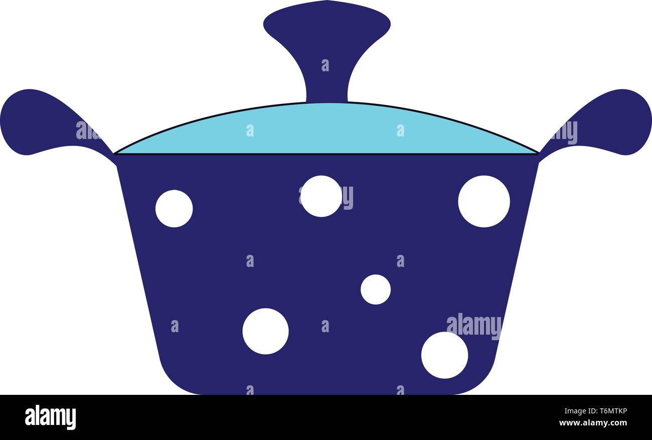 Blue pot with white polka dots Stock Vector Image & Art - Alamy