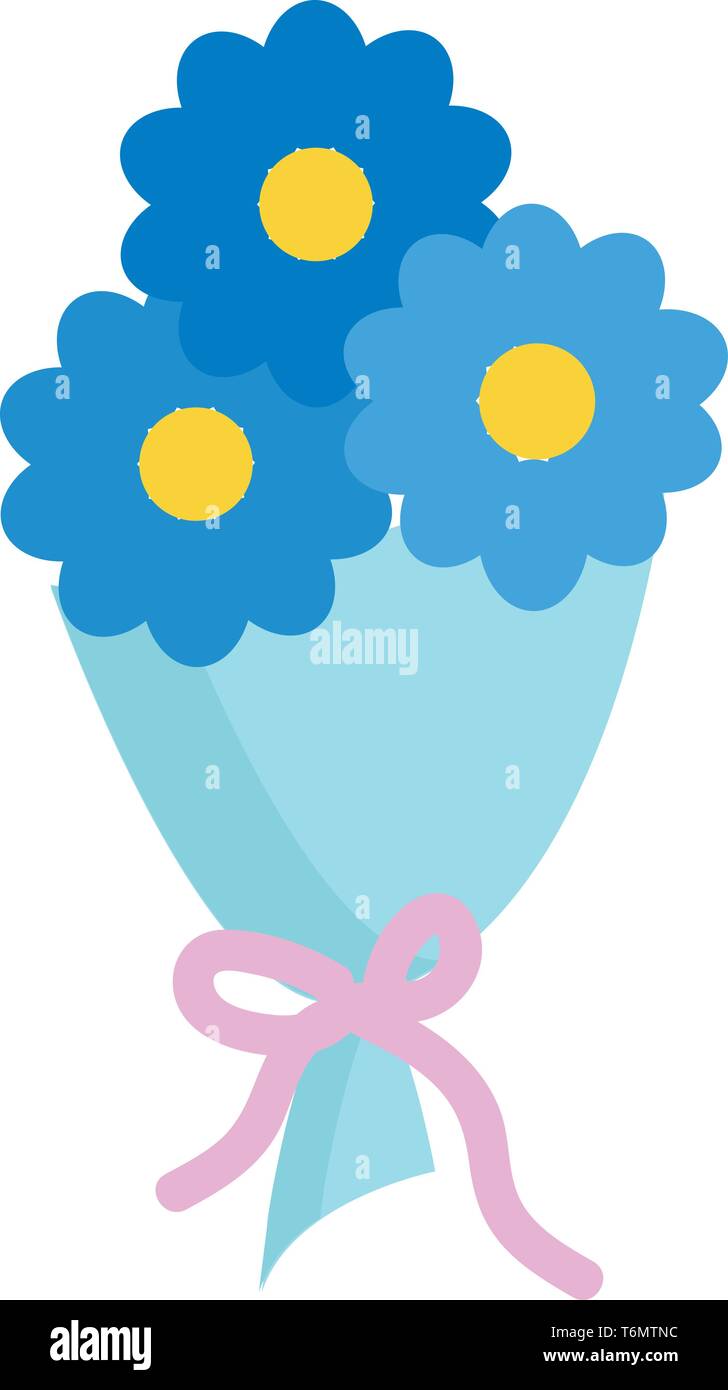 Bouquet with three blue flowers Stock Vector Image & Art - Alamy