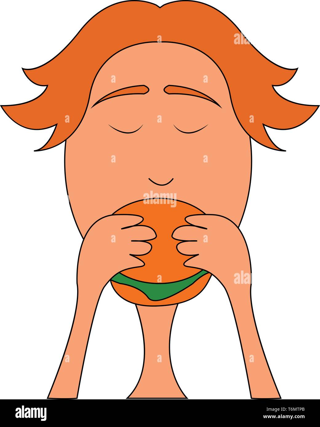Boy eating burger Stock Vector Image & Art - Alamy