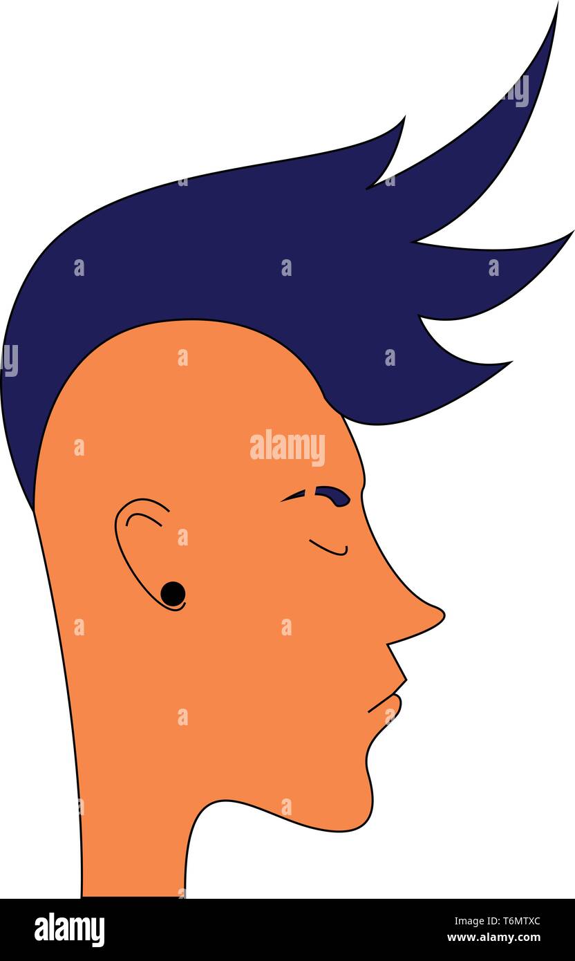 Guy with blue mohawk hairstyle Stock Vector Image & Art - Alamy