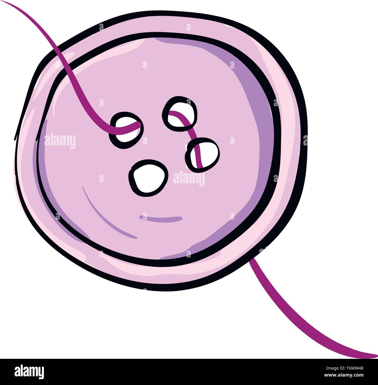 Pink button and thread vector illustration Stock Vector Image & Art - Alamy
