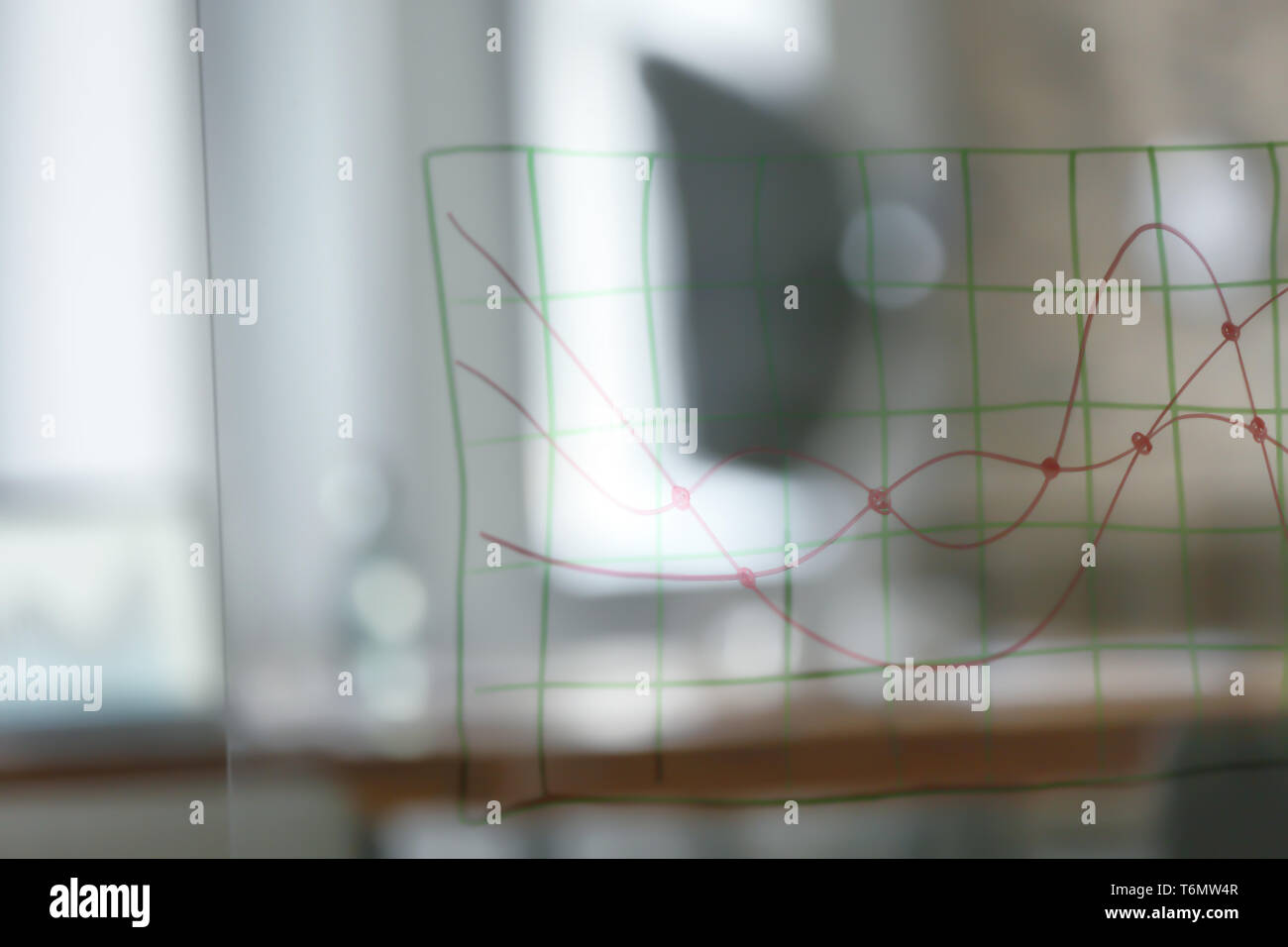 Glass board with chart in conference hall prepared for meeting Stock ...