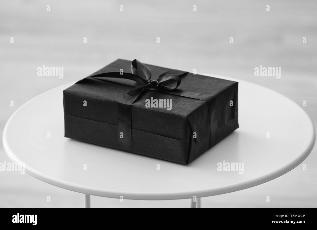 Light gift box on Black and White Stock Photos & Images - Alamy