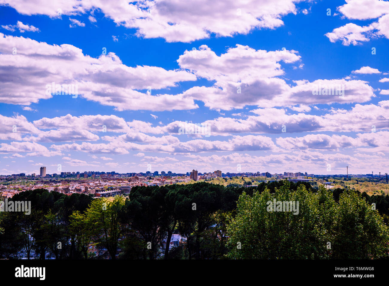 Cityscape. Aerial view of Madrid, Spain. Picture taken – 26 April 2019 ...