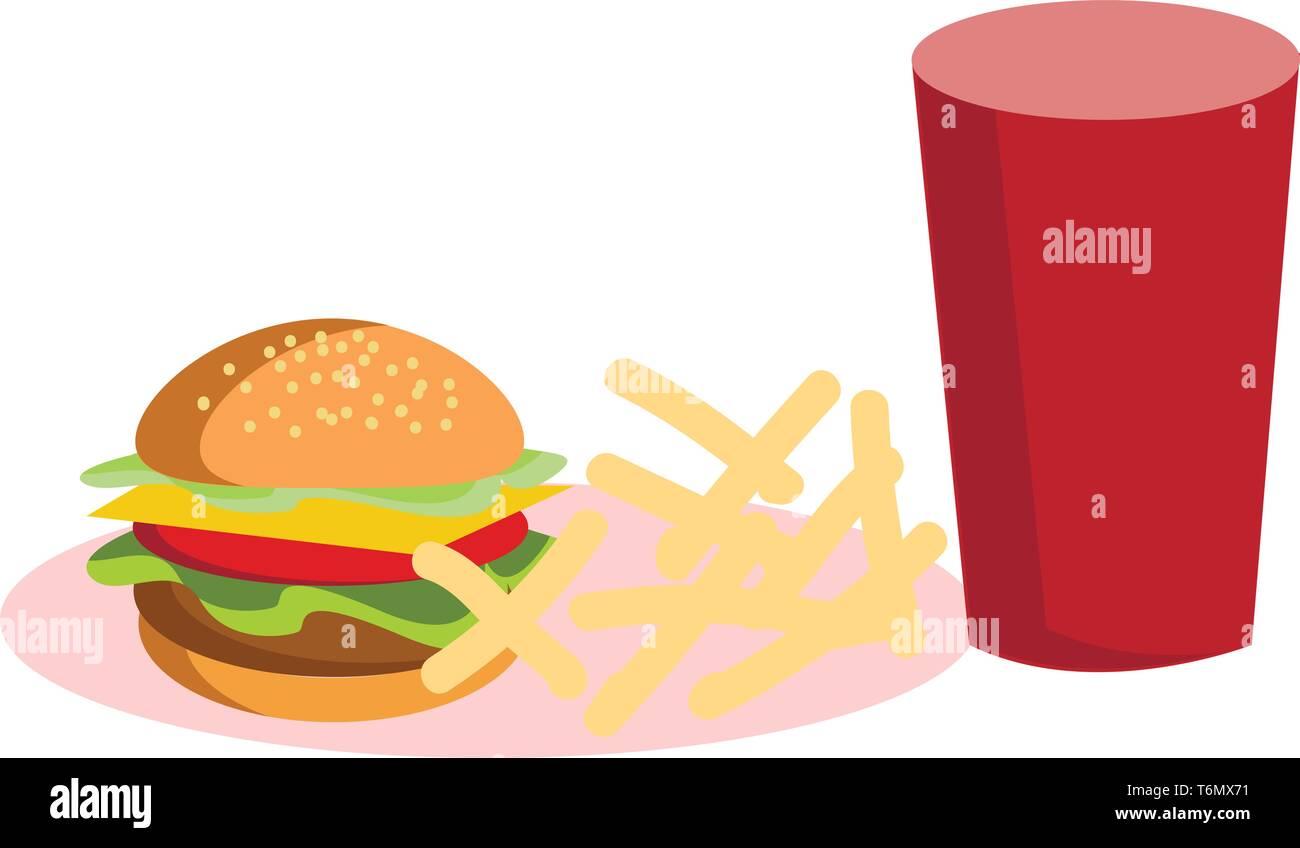 Lunch burger french fries Stock Vector Images - Alamy