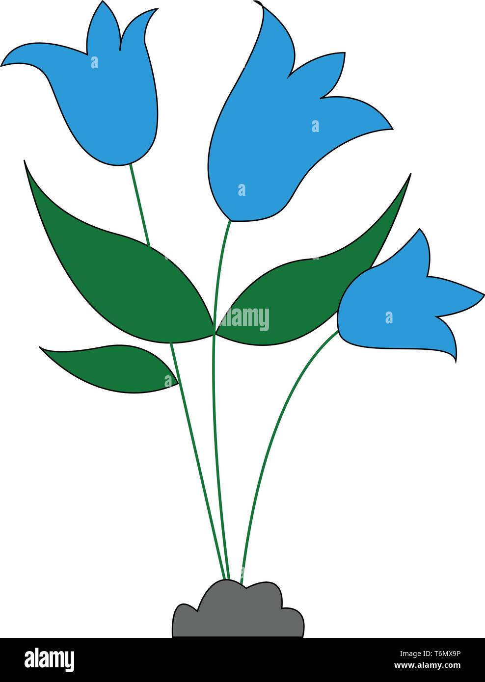 Three blue flowers Stock Vector Image & Art - Alamy