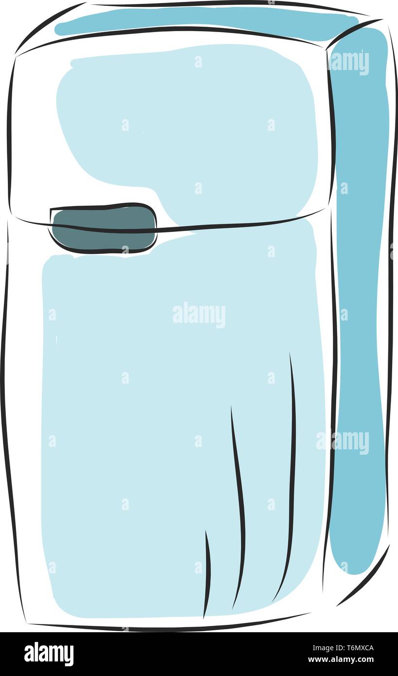 Baby blue colored fridge vector illustration Stock Vector Image & Art ...
