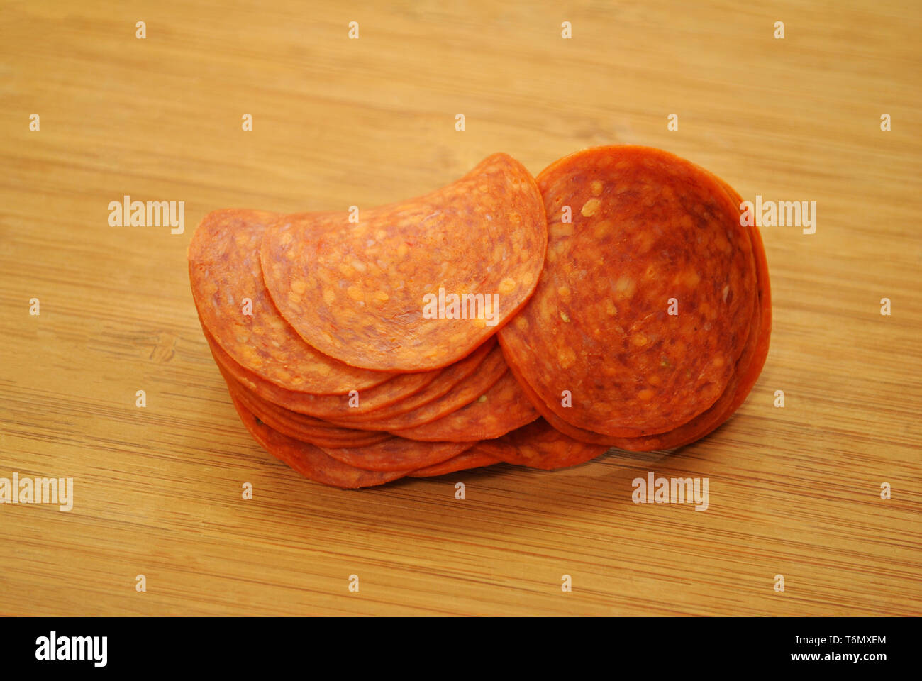 Sliced pepperoni sausage hi-res stock photography and images - Alamy