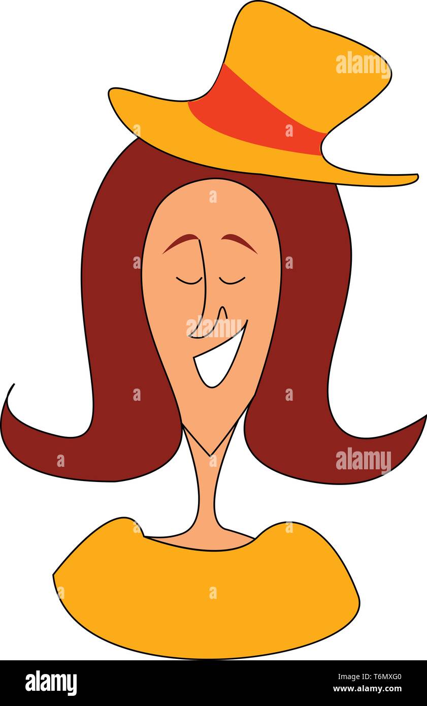 Woman wearing yellow hat Stock Vector Images - Alamy