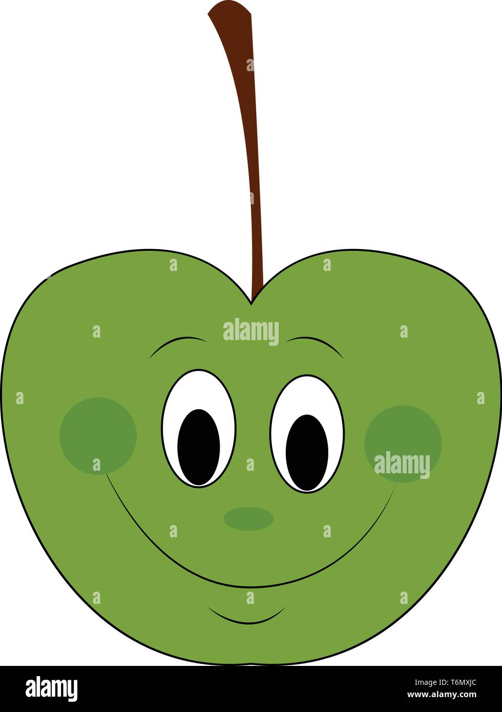 Happy green apple vector illustration Stock Vector Image & Art - Alamy