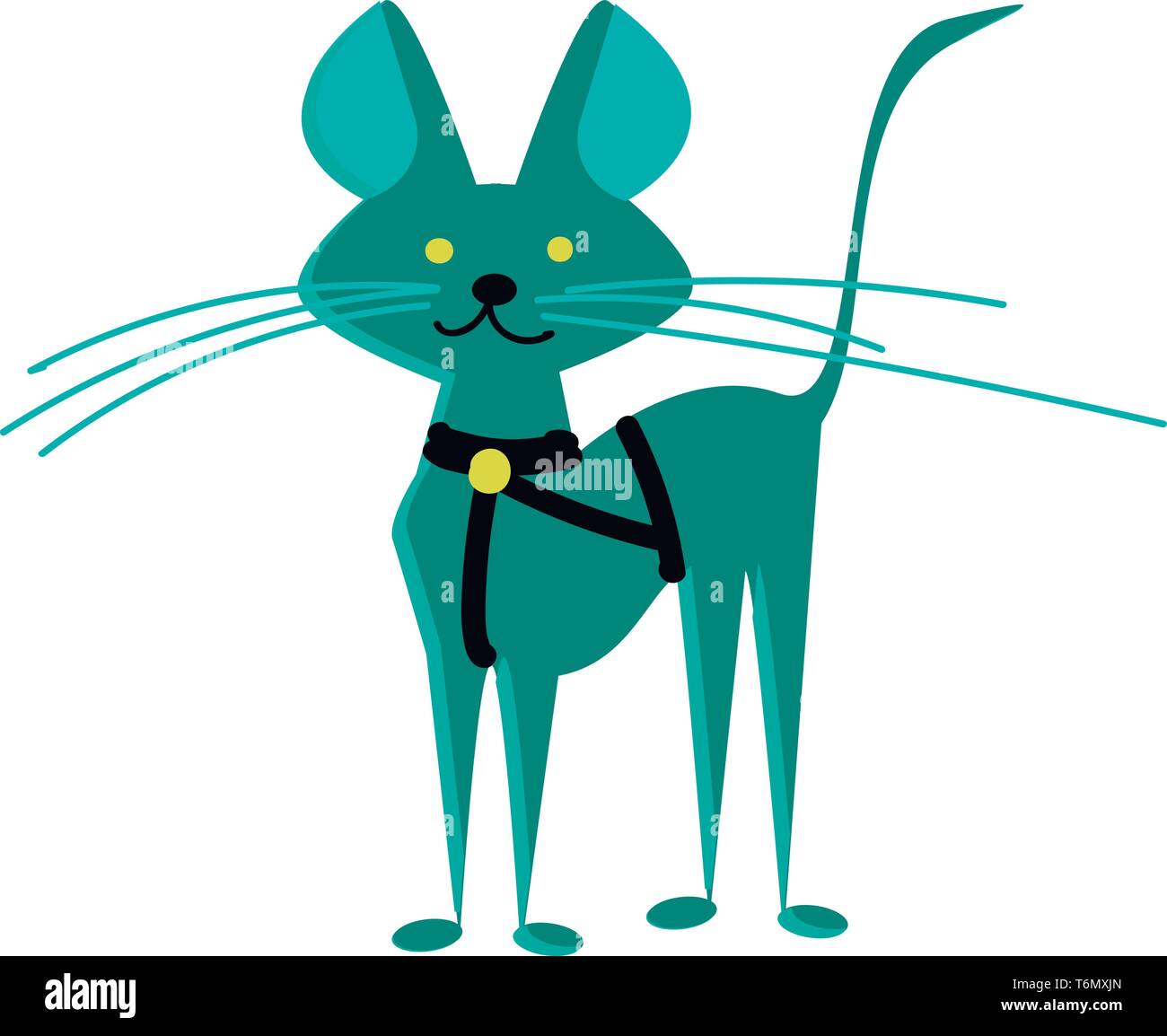 Green cat vector illustration Stock Vector Image & Art - Alamy