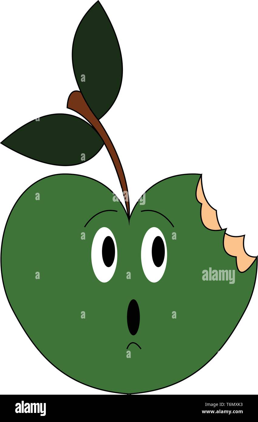 Bitten green apple vector illustration Stock Vector Image & Art - Alamy