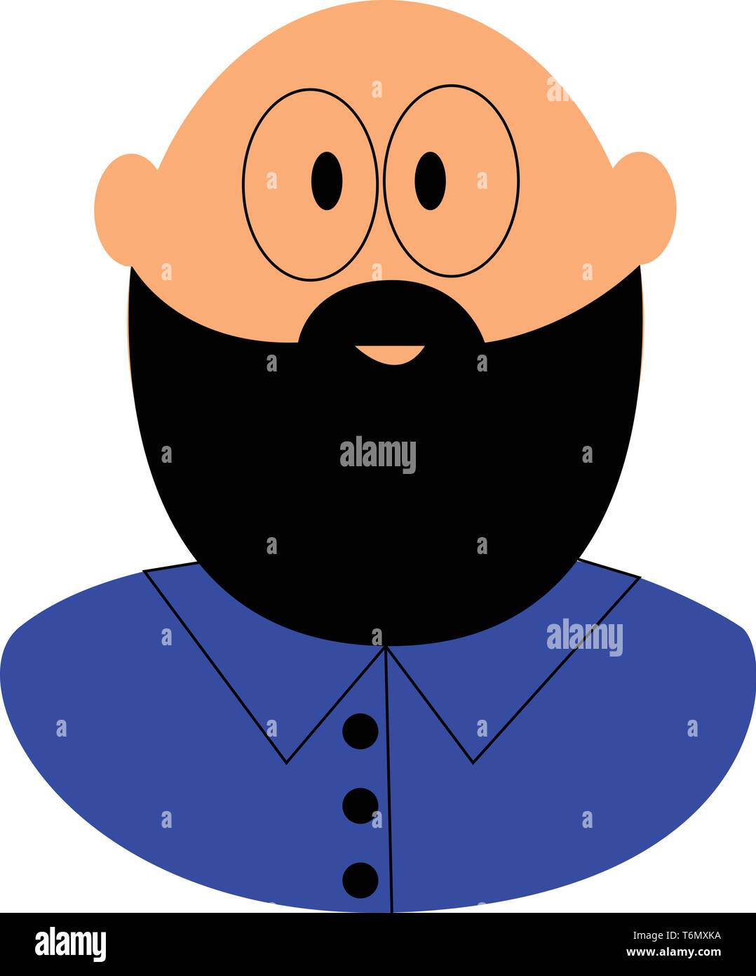 Bald guy with a beard vector illustration Stock Vector Image & Art - Alamy