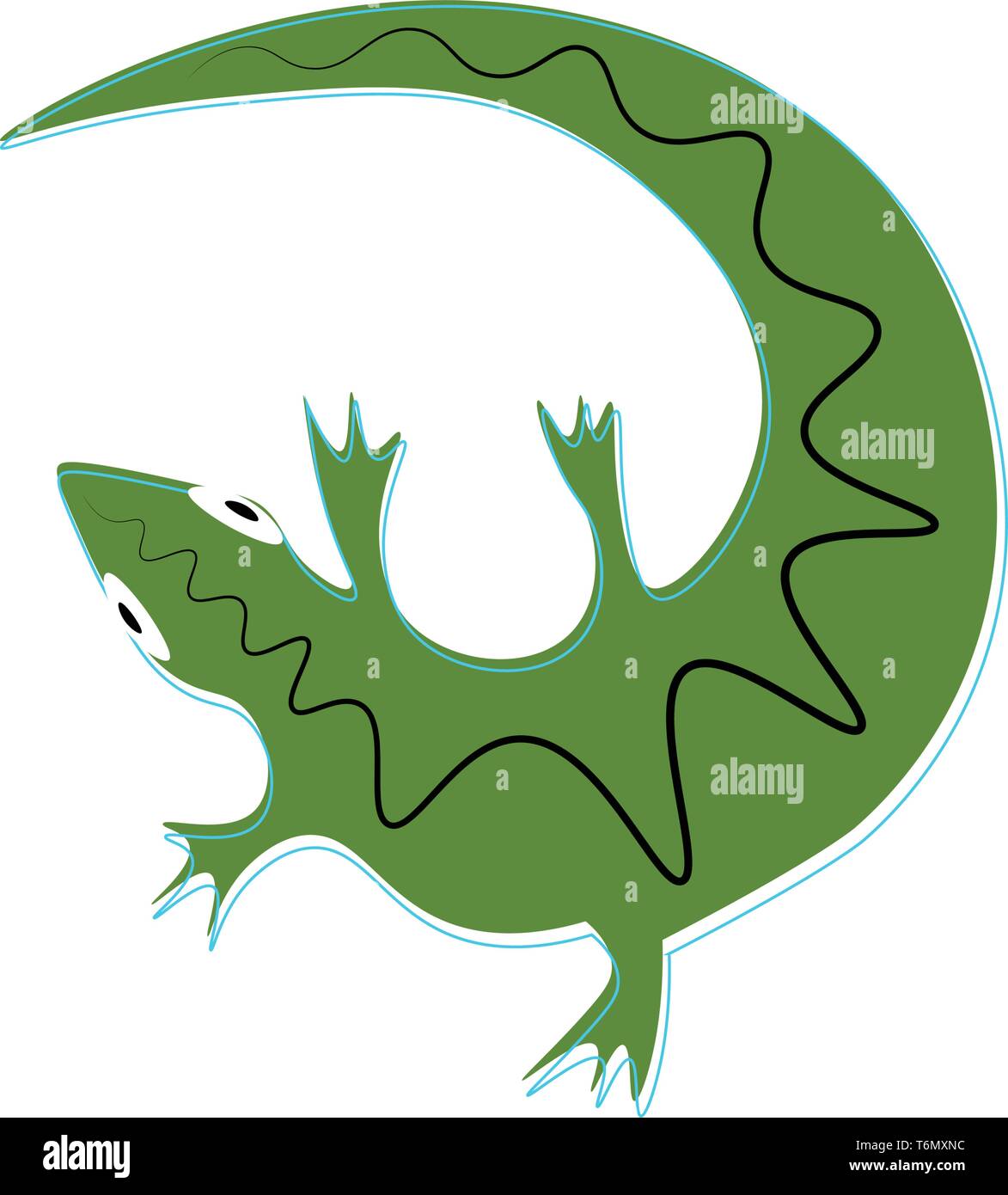 Little green lizard illustration vector on white background Stock ...