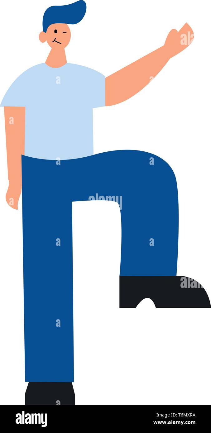 Tall man cartoon caracter illustration vector on white background Stock ...