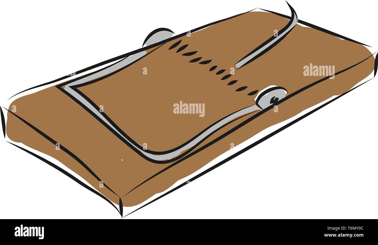 Brown mouse trap illustration vector on white background Stock Vector ...