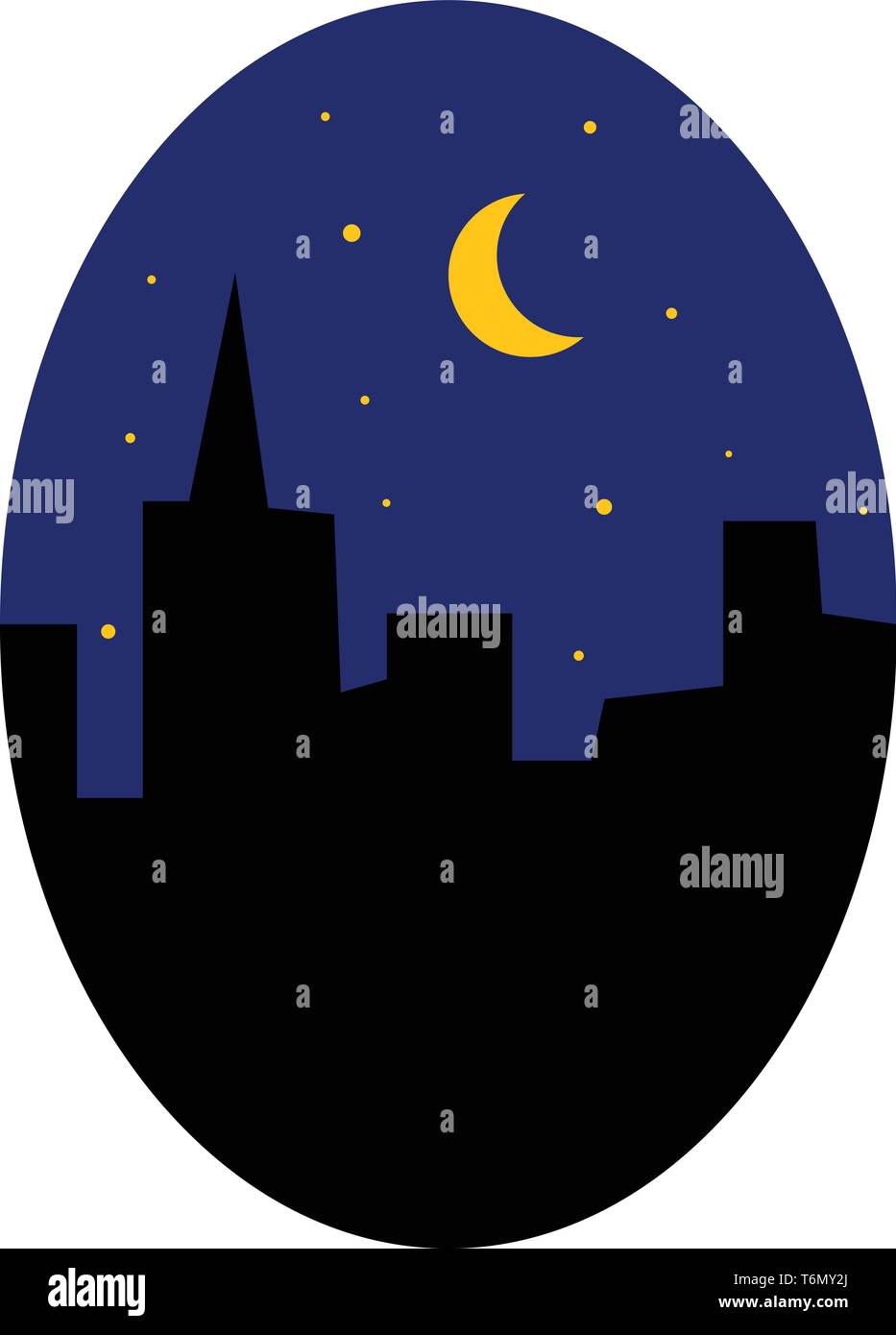 Night illustration vector on white background Stock Vector Image & Art ...