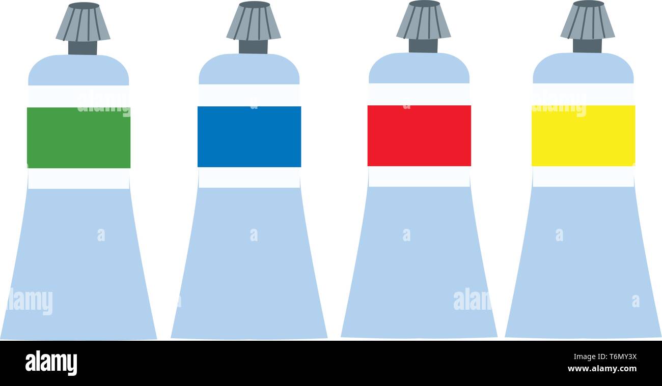 Oil colors illustration vector on white background Stock Vector Image ...