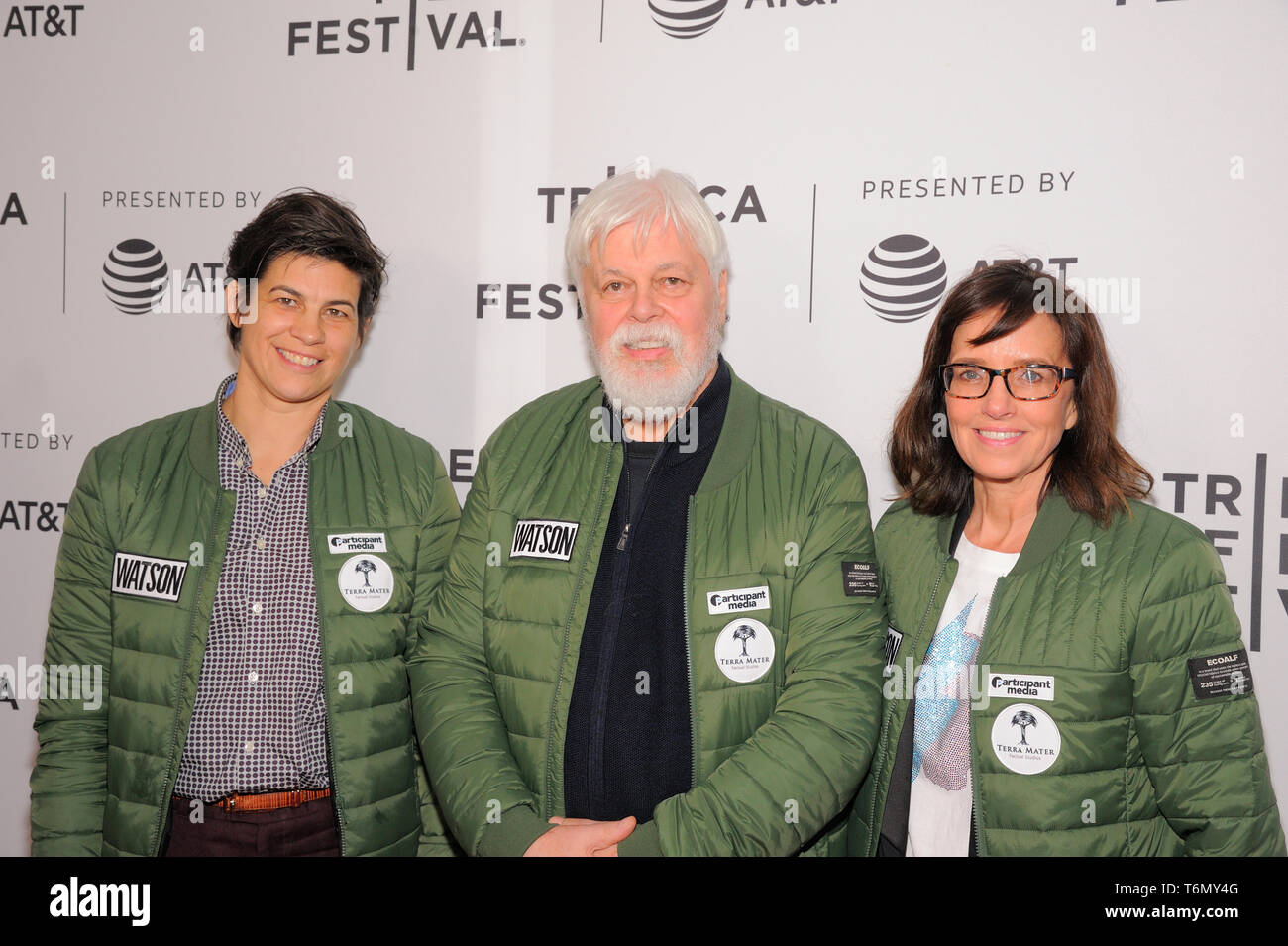 NEW YORK, NY - APRIL 25: Louise Runge, Paul Watson and Lesley Chilcott ...